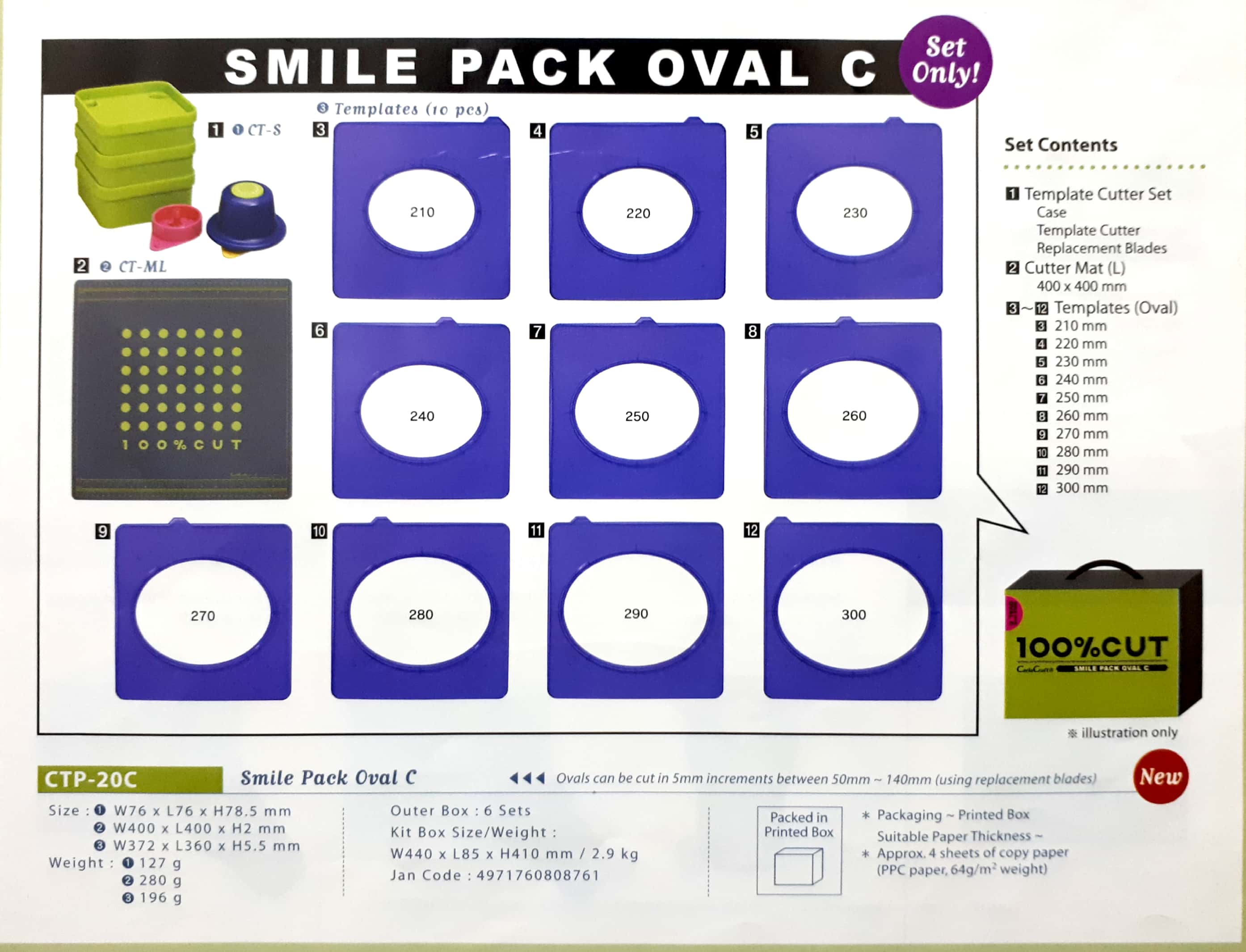 CTP-20B 100% Cut Smile Pack Oval C